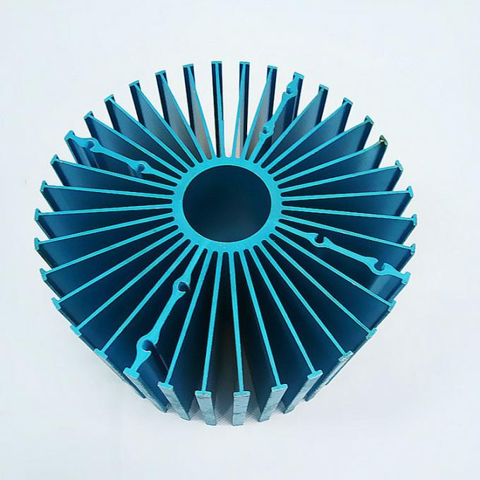 Big size black anodized aluminum extrusion sunflower heatsink skiving ...