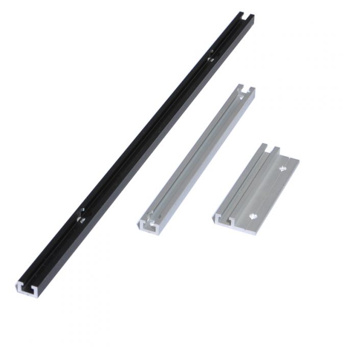 Custom 6063 T5 Aluminium Extrusion Profiles Black Anodized Slot Linear Rail