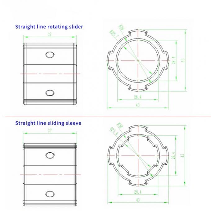 Alloy Aluminum Lean Tube Linear Sliding Sleeve Rotary Motion