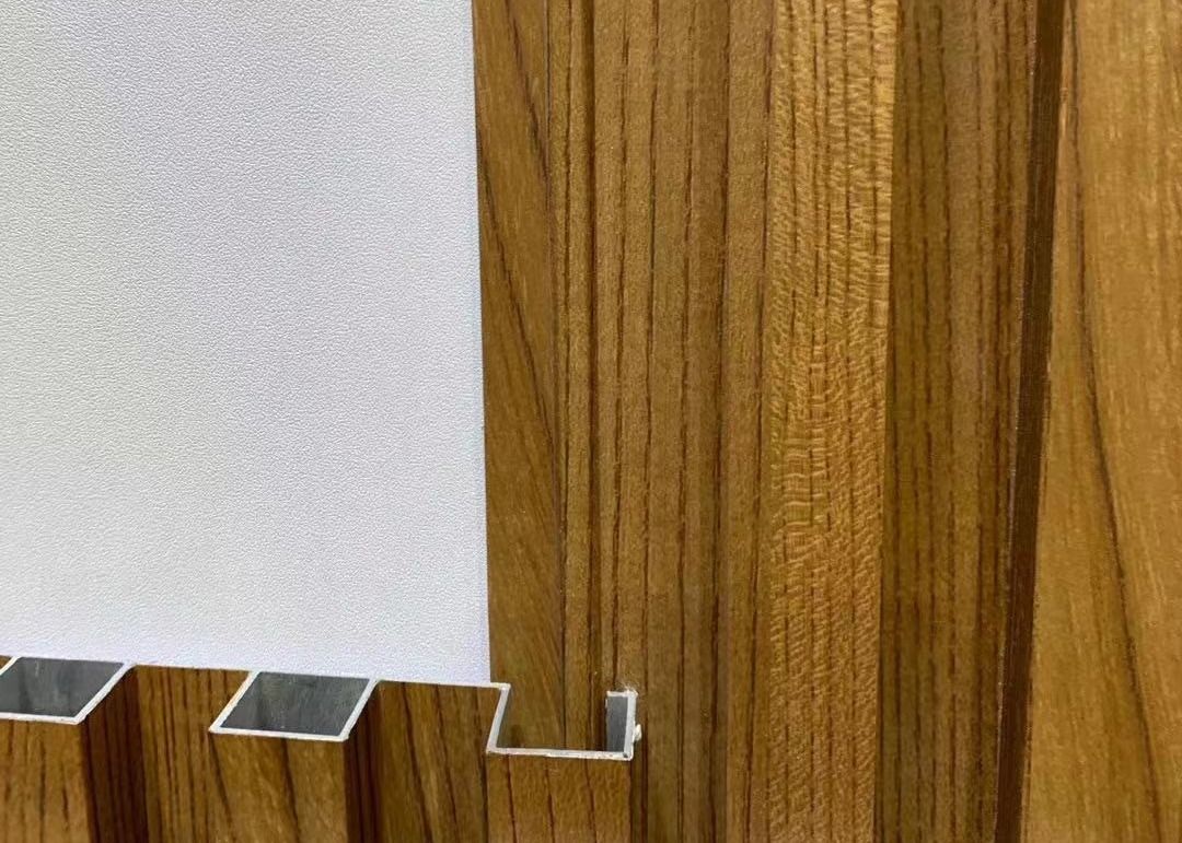 Firproof Aluminum Extrusion Profiles Covet Battens With Wood Color For ...