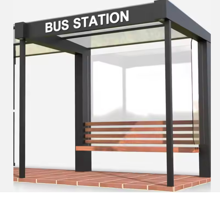 Modern Aluminum Frame Waiting Bus Shelter Outdoor Bus Stop Shelter ...